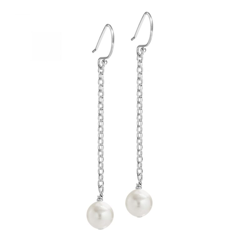 Cream Pearl Chain Earrings Pearl Jewellery Biba And Rose